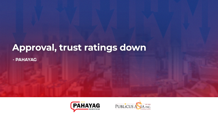 Approval, trust ratings down
