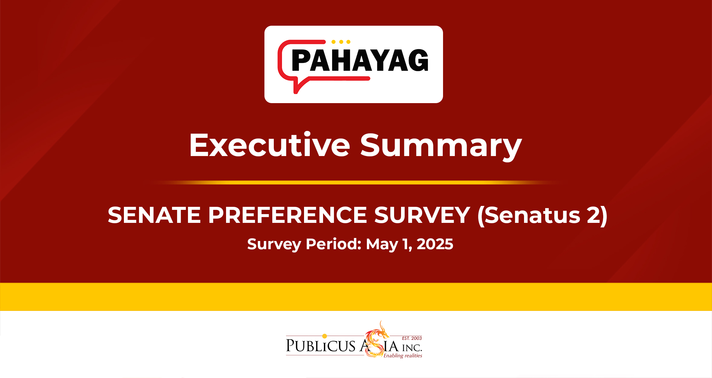 May 2025 Senate Preference Survey (Senatus 2) Executive Summary